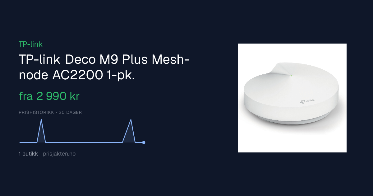 TP-link Deco M9 Plus Mesh-node AC2200 1-pk. fra 2990 kr
